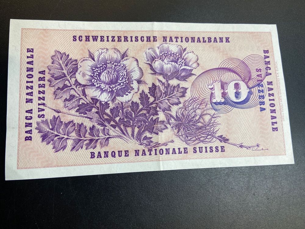 10 Fr.-Note Schweiz 1977 (Gebraucht) in Herisau für CHF 6 – mit ...