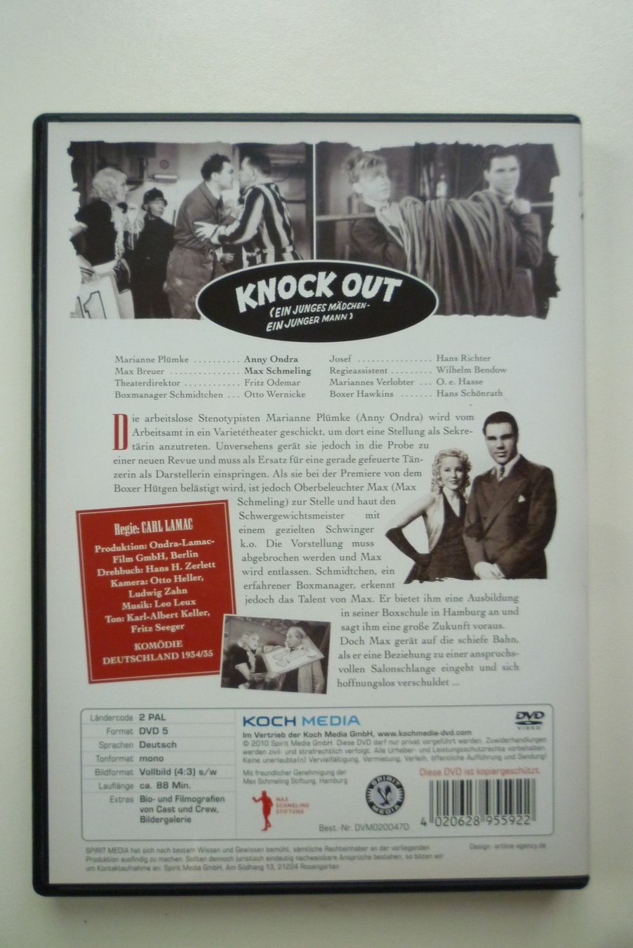 Knock Out - Film Klassiker 1935 Anny Ondra, Max Schmeling (Gebraucht ...