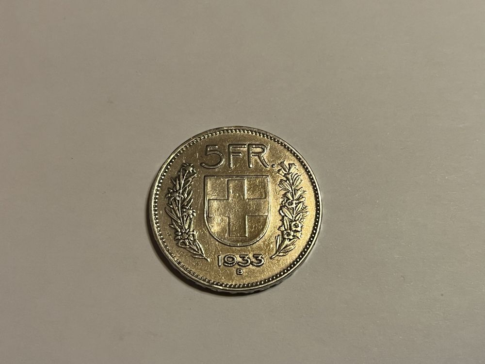 Moneta 5 franchi svizzeri in argento 1933 (Gebraucht) in Lugano für CHF ...