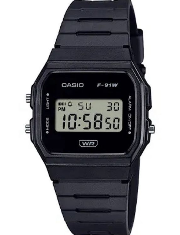 Casio F-91W Digitaluhr Schwarz, Retrolook Uhr (Neu und originalverpackt ...