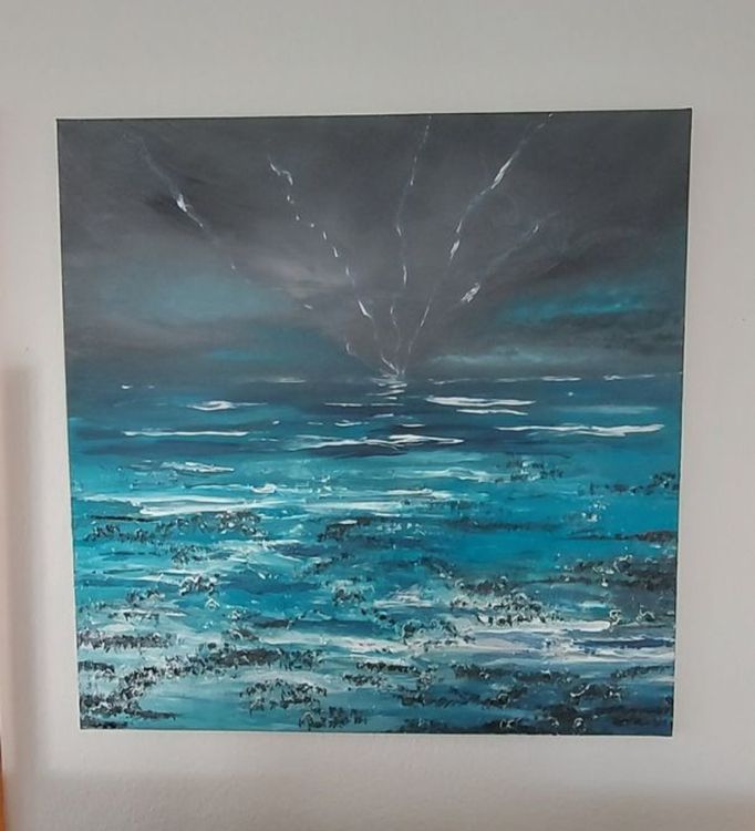 Bild" Stürmisches Meer , Unikat, von mir selbstgemalt 80×80 (Neu (gemäss Beschreibung)) in ...