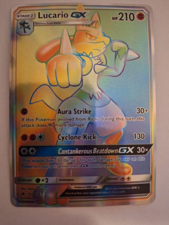 Lucario GX Rainbow Holo Karte - Pokemon | Kaufen auf Ricardo