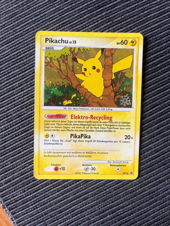 Pokemon Pikachu Holo Promo DP16 Snowflake Stamp deutsch! (Gebraucht) in ...