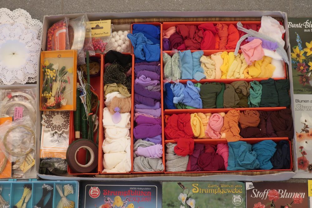 Strumpfblumen Bastel Material. Stoffblumen Bastel Material. | Kaufen auf Ricardo