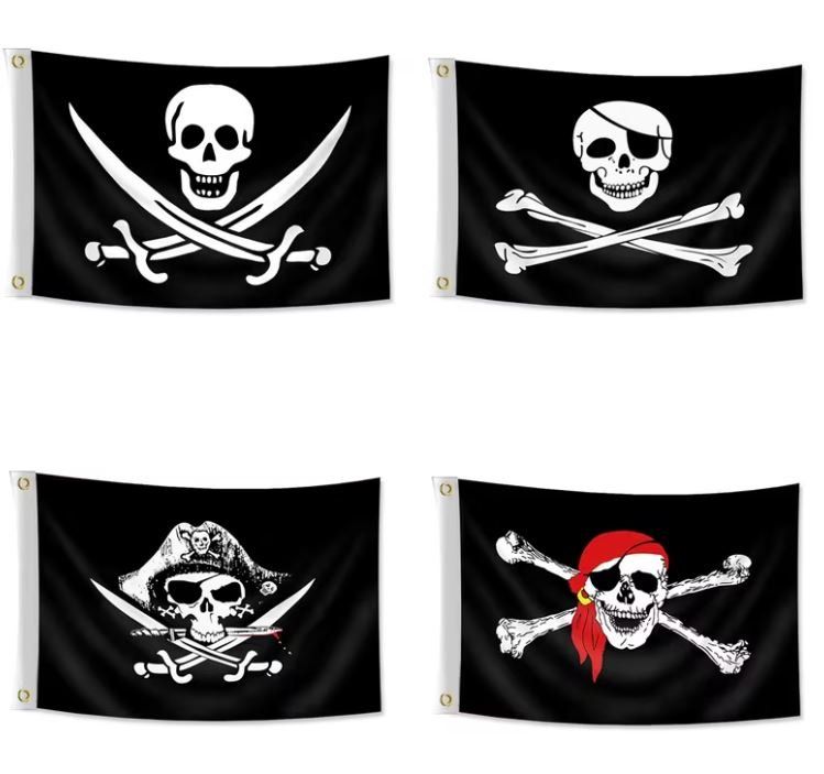 PIRATENFLAGGE 2 - 90 x 60 - JOLLY ROGER- FAHNE PIRAT SKULL (Neu und ...