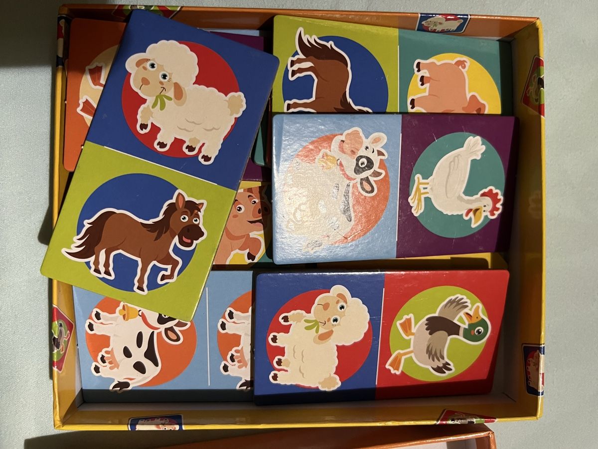 Spiele Memory Lebensmittel vom Hof + Domino Bauernhof Tiere (Gebraucht ...