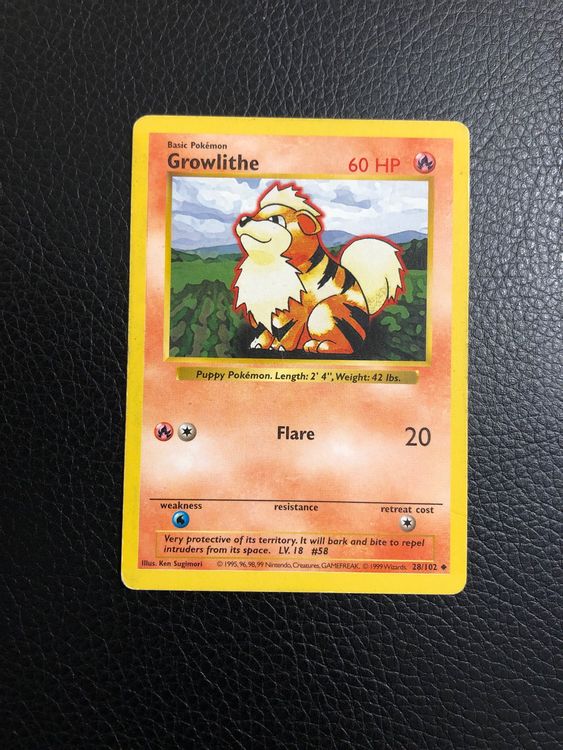 Base Set Shadowless Growlithe 28/102 Ab 1 (Gebraucht) in Paradiso für ...