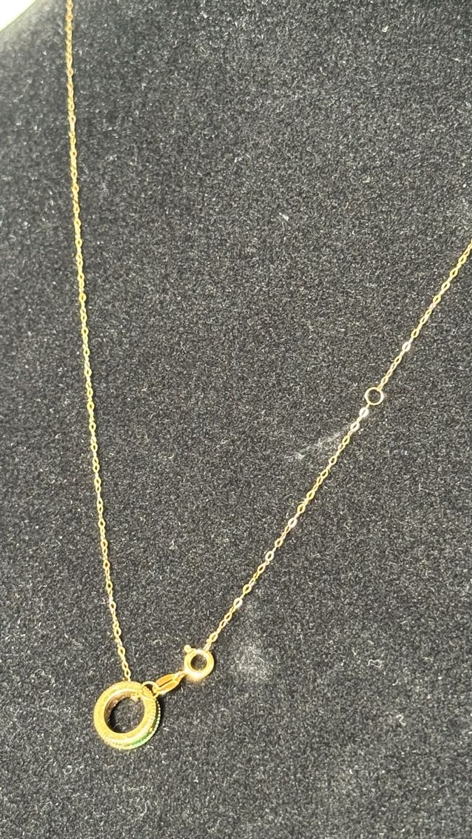 Goldkette 750 mit Email Ring Grün , neuwertig 18K (Neu und ...