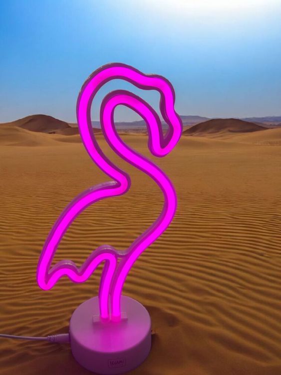 Lampe Flamant Rose/Led effet NÉON/"LEGAMI"Milano (Neuf (Voir ...