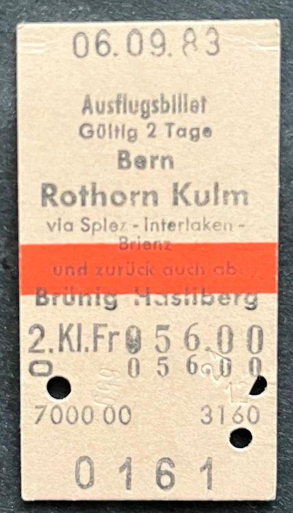 Bern Rothorn Kulm via Splez - Interlaken - Brienz (Gebraucht) in Wabern ...