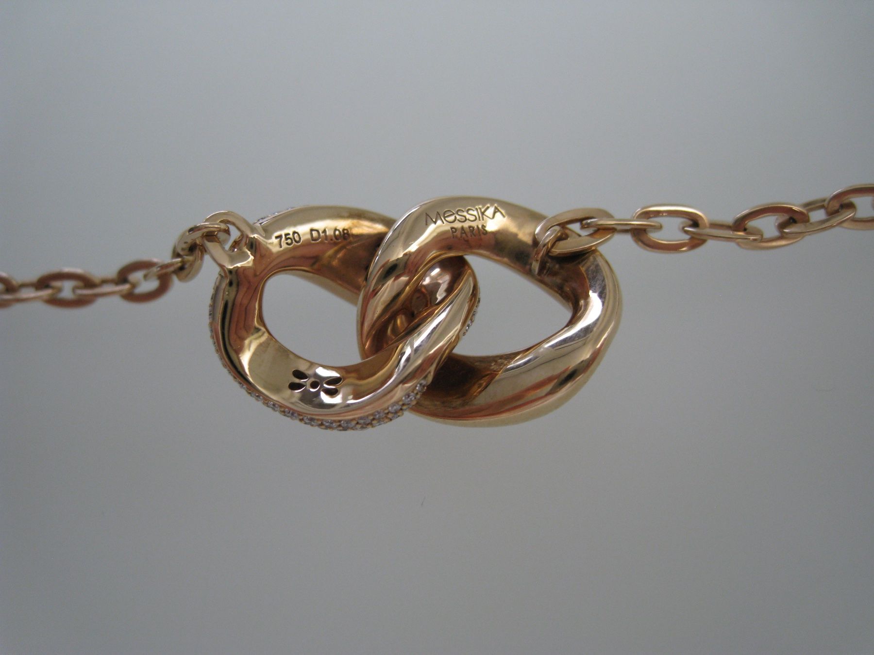 Collier Messika "Link" Grand modèle - Or rose et diamants. (Neuf (Voir ...