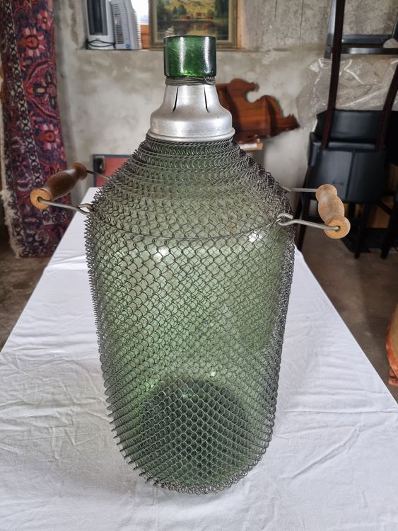 Antike grosse Flasche 55cm mit Metal Gitter Netz (Gebraucht) in ...