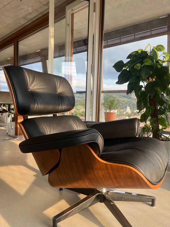 Designer Lounge Sessel und Ottoman -Eames-Stil, Echtes Leder (Gebraucht ...