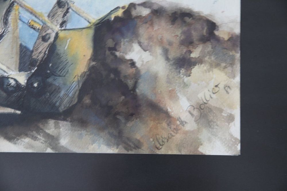 Aquarell, Original, gerahmt, Baustellenszene (Gebraucht) in Nesselnbach für CHF 50 – nur ...