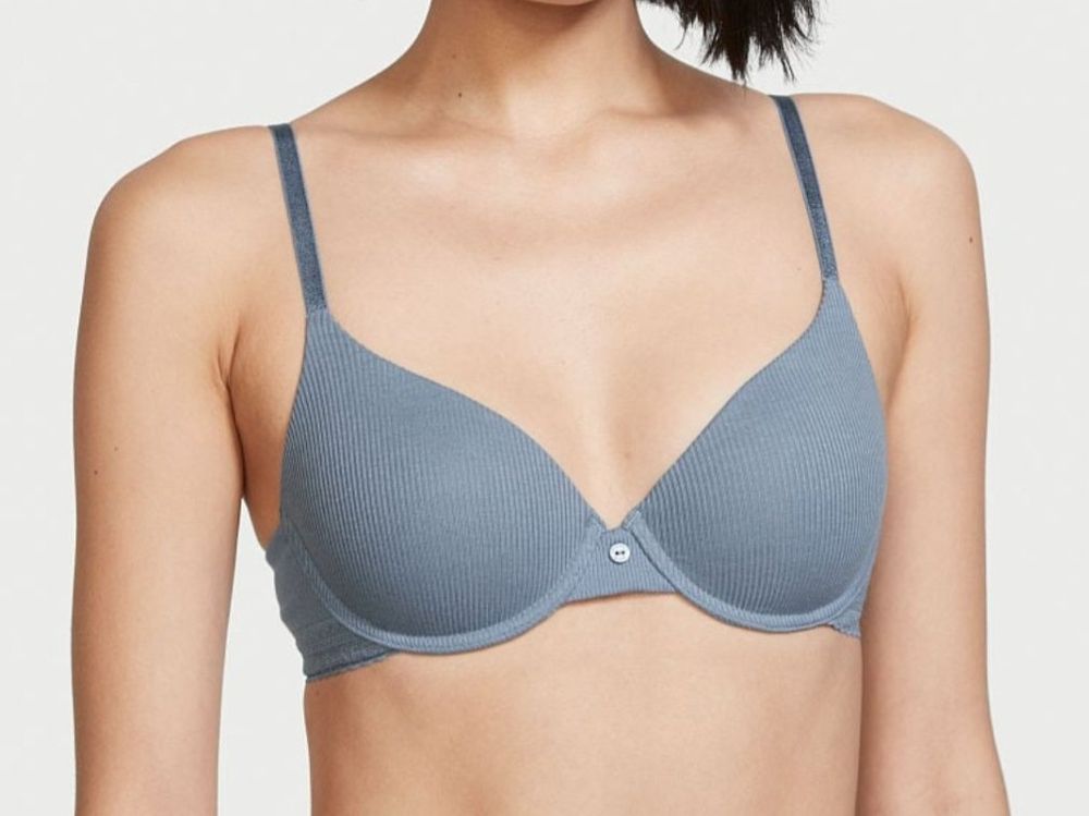 Victoria's Secret BH 75B Blau T-Shirt BH Push Up m Logo Neu | Kaufen auf Ricardo