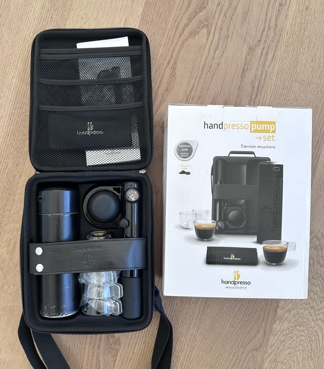 Handpresso Pump Set inkl. Tragetasche, Gläsern, Thermoskanne (Gebraucht ...