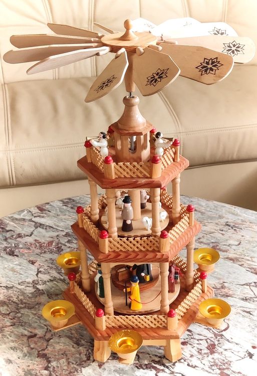 Pyramide Erzgebirge Natur-Holz Weihnachtspyramide Handarbeit | Kaufen ...