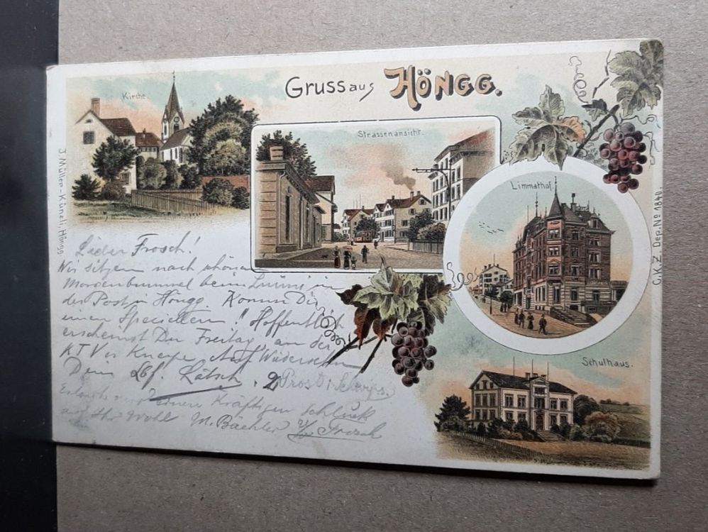 Ansichtskarte aus Zürich, Gruss aus Höngg 1899 (Gebraucht) in Lohn-Ammannsegg für CHF 2 – mit ...