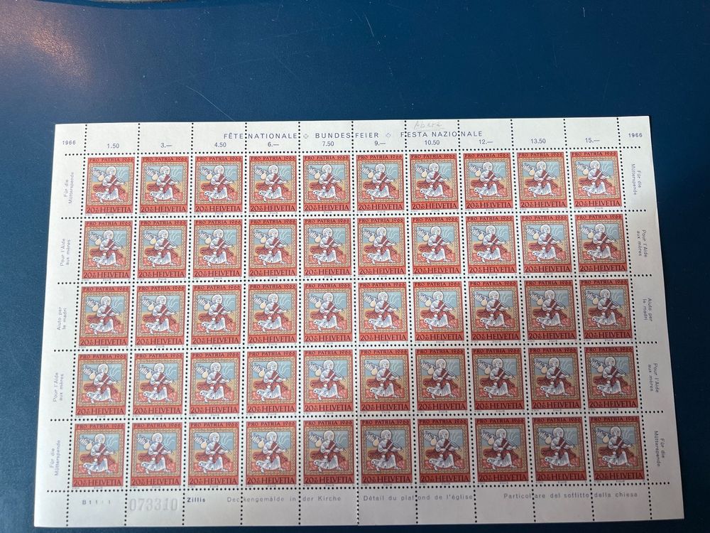 Pro Patria, 1966, Bogen mit Abart, postfrisch, ungestempelt (Neu ...