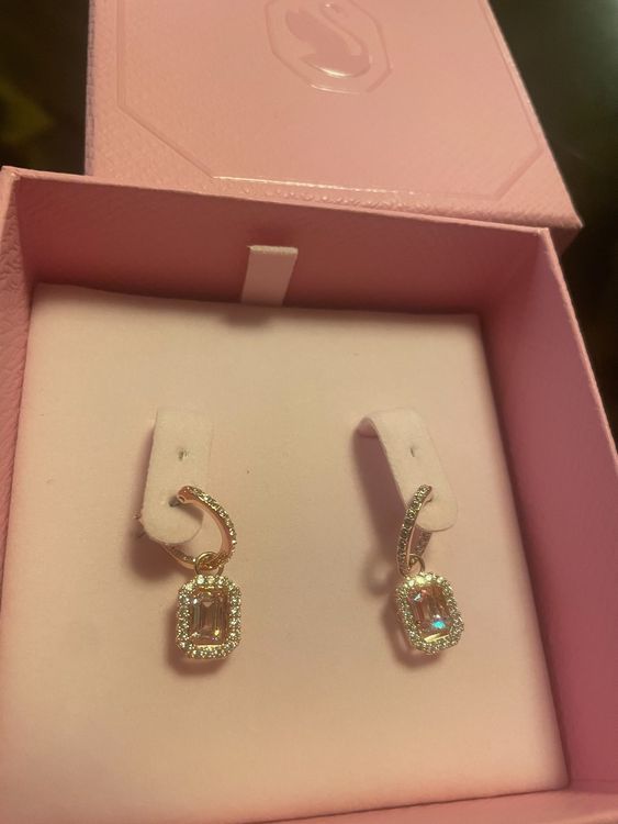 Swarovski Millenia Drop-Ohrhänger Oktagon-Schliff, Rosa (Neu und ...