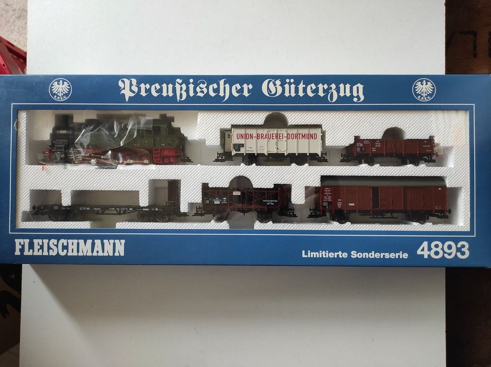 Preussischer Güterzug mit T16 Tenderlok von Fleischmann H0 (Neu und ...