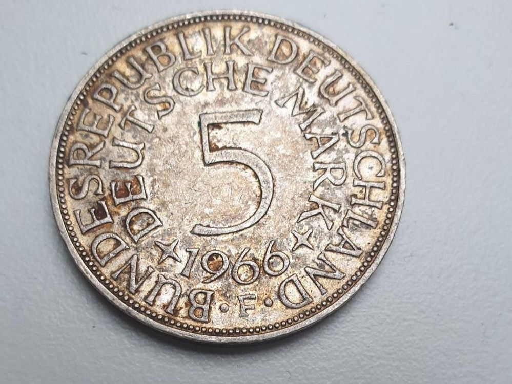 🇩🇪 Germany 5 Mark 1966 F Silver 11.2 g .625 (Gebraucht) in Pully für ...
