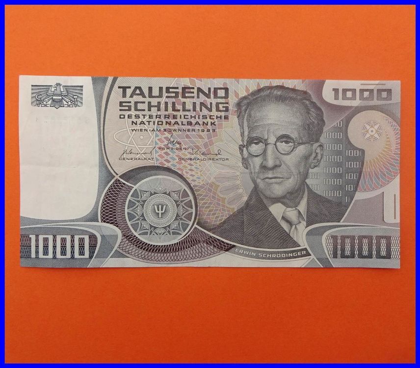 Österreich - 1000 Schilling Banknote von 1983 - Schrödinger | Kaufen ...