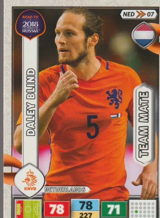 ROAD TO RUSSIA 2018 Adrenalyn XL Card Team Mate DALEY BLIND (Neu ...
