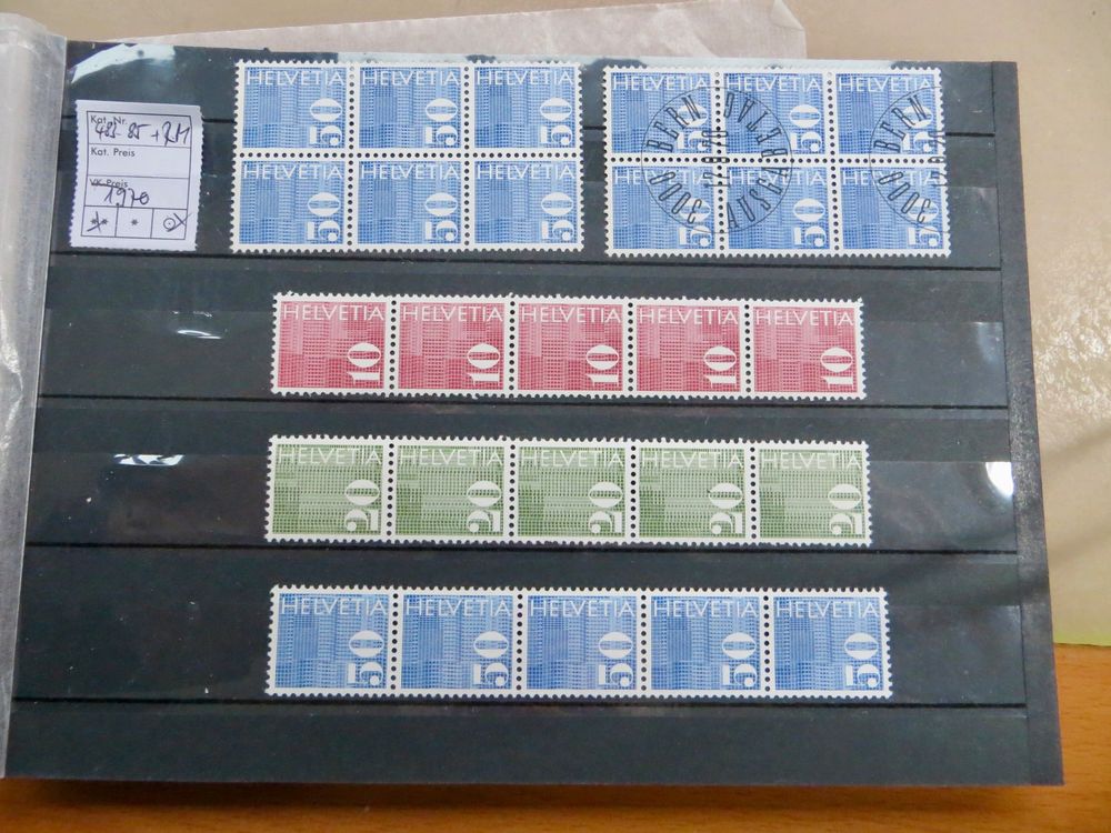 Ziffernmarken 1970 (normal+Rollenmarken, Blocks/Serien) (Neu (gemäss Beschreibung)) in Basel für ...
