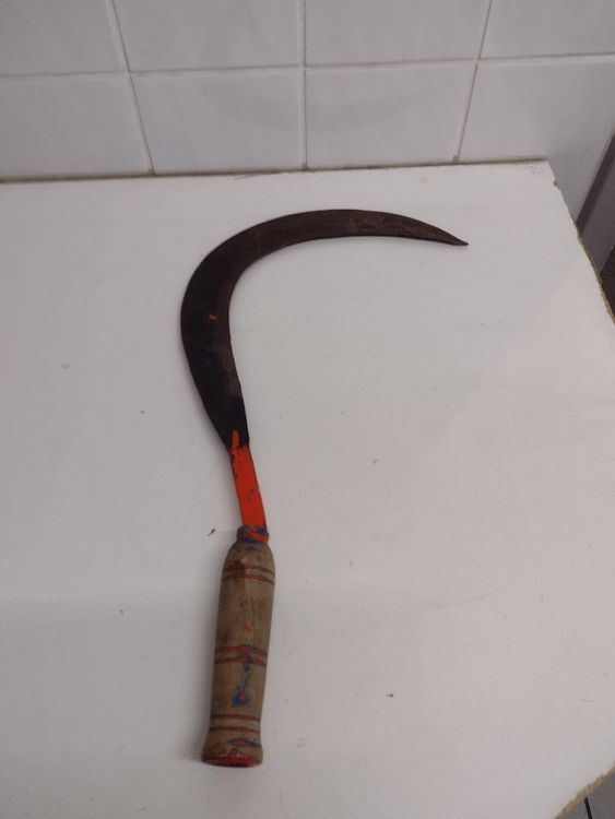 Vintage garden sickle hand scythe grass hook tool steel | Kaufen auf ...