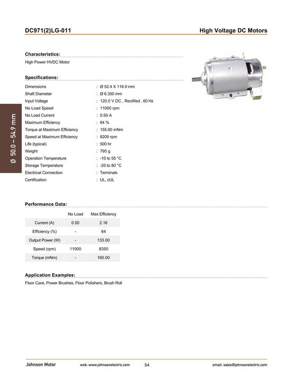 Moteur DC (haute tension) - DC971(2)LG-011 - Johnson Motor | Kaufen auf Ricardo