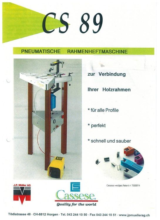 Cassese CS89 - Rahmenheftmaschine pneum. (Gebraucht) in für CHF 1800 ...