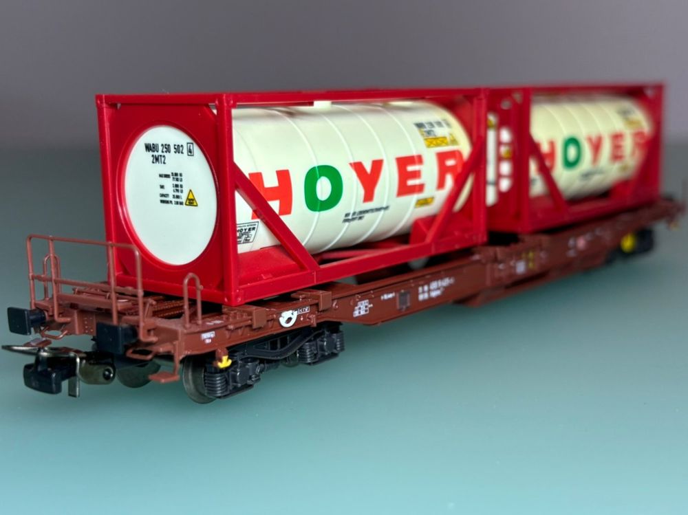 DB Sdgkms porte 2x containers HOYER * Containertragwagen | Kaufen auf ...