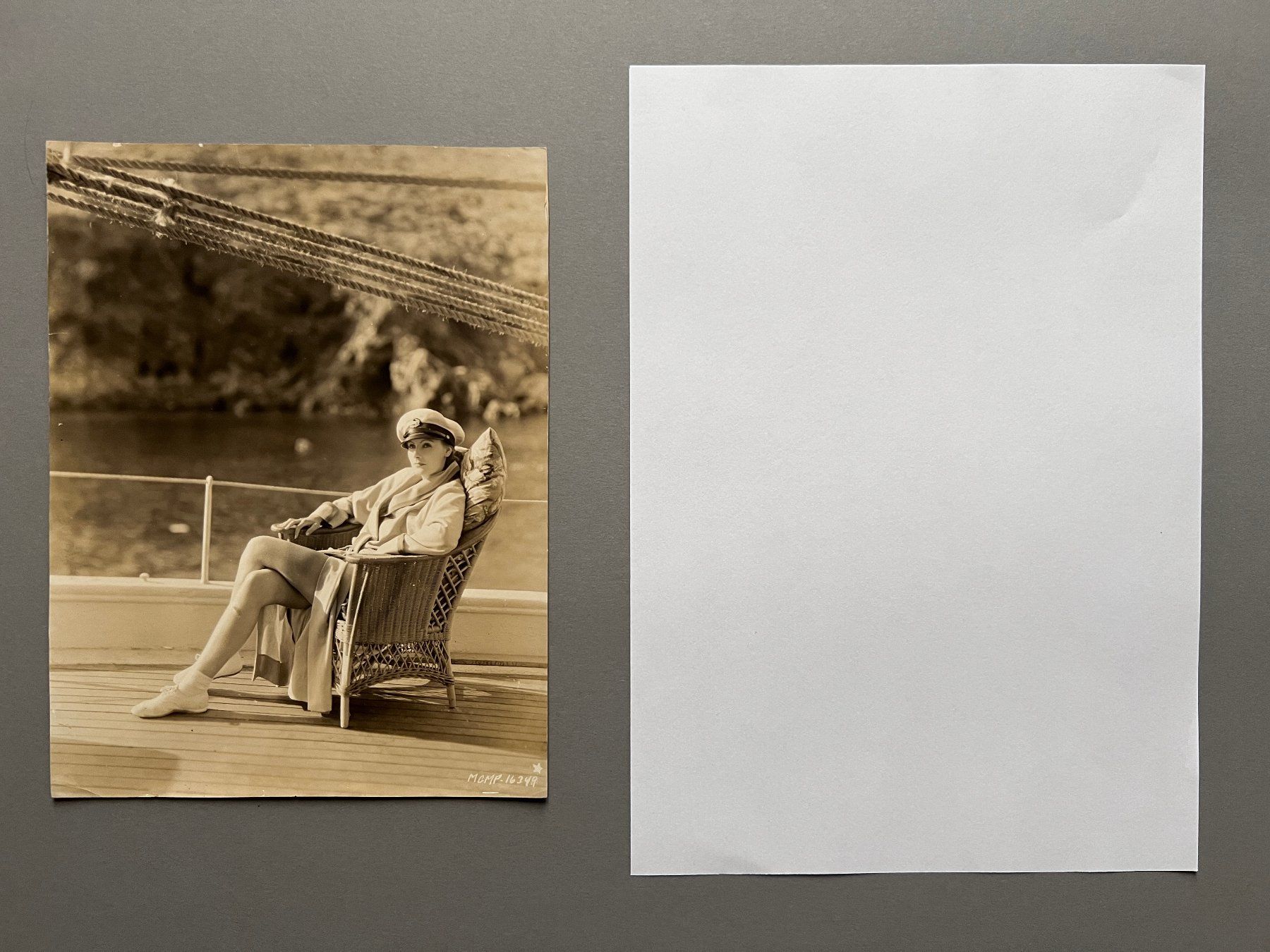 GRETA GARBO auf ihrer Yacht in Catalina, 1929, VINTAGE PRINT (Gebraucht ...