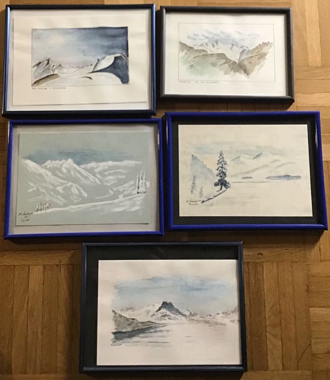5 Stūck Berglandschaft Aquarelle | Kaufen auf Ricardo
