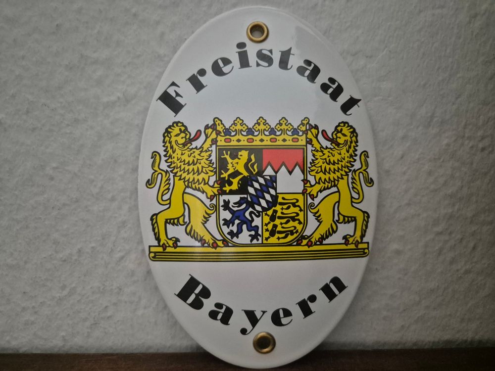 Emailschild Bayern Wappen Logo Löwe Reklame Emaille Schild (Neu (gemäss ...