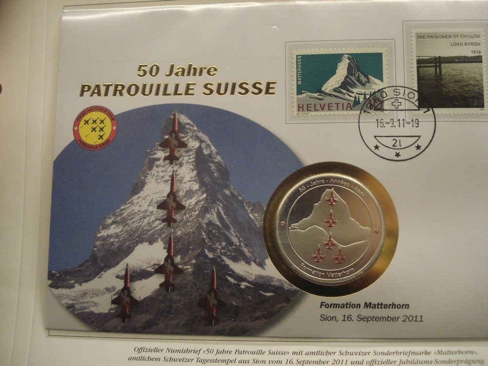 Medaillenbrief Patrouille Suisse 2011, Formation Matterhorn (Gebraucht ...