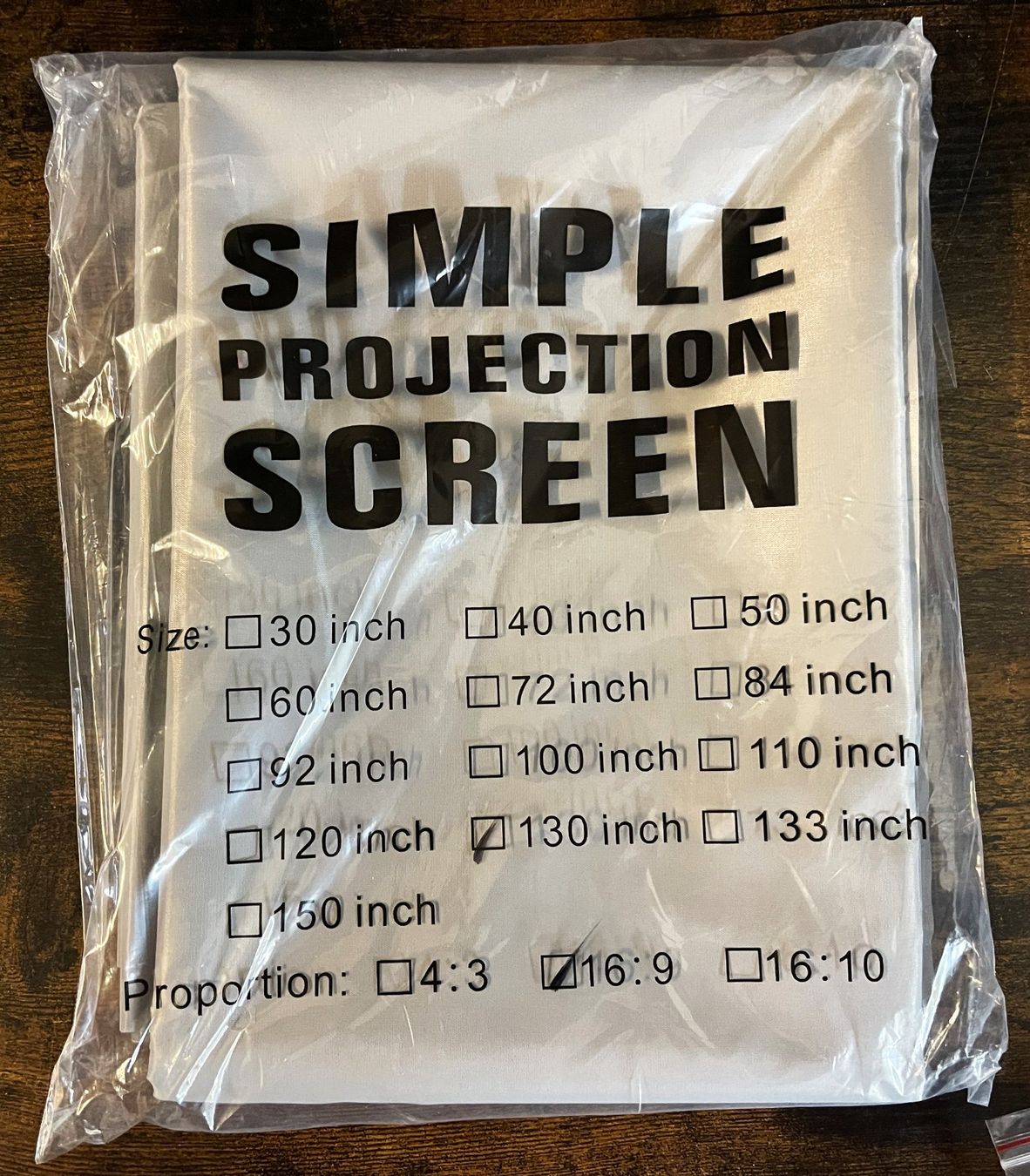 Simple Projection Screen / 130 Inch - Proportion 16:9 (Neu und ...