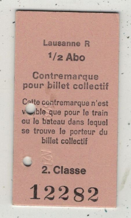 Billet de train, contremarque pour billet collectif | Kaufen auf Ricardo