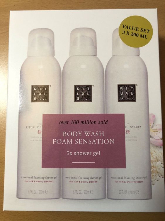 Rituals Dusch Schaum 3er Set / Rice milk & cherry blossom (Neu und ...