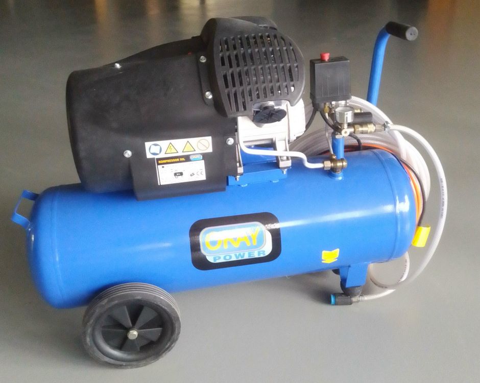 OKAY POWER 50l 2 Zylinder Druckluft Kompressor (Gebraucht) in Brügg BE für CHF 150 – nur ...