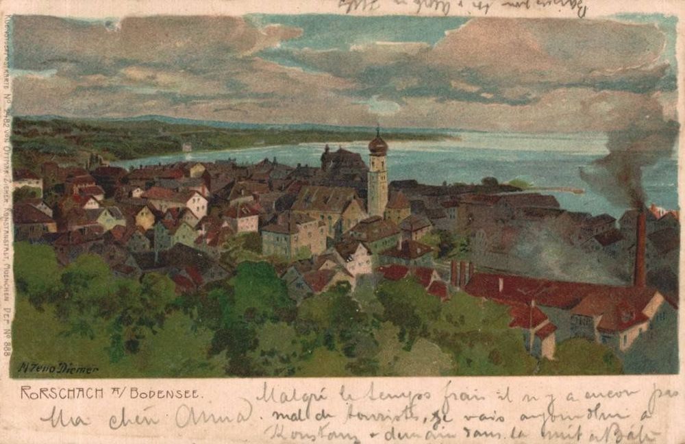 Rorschach, gel. 1900 nach Pfirt Kunstpostkarte Ottmar Zieher (Gebraucht ...