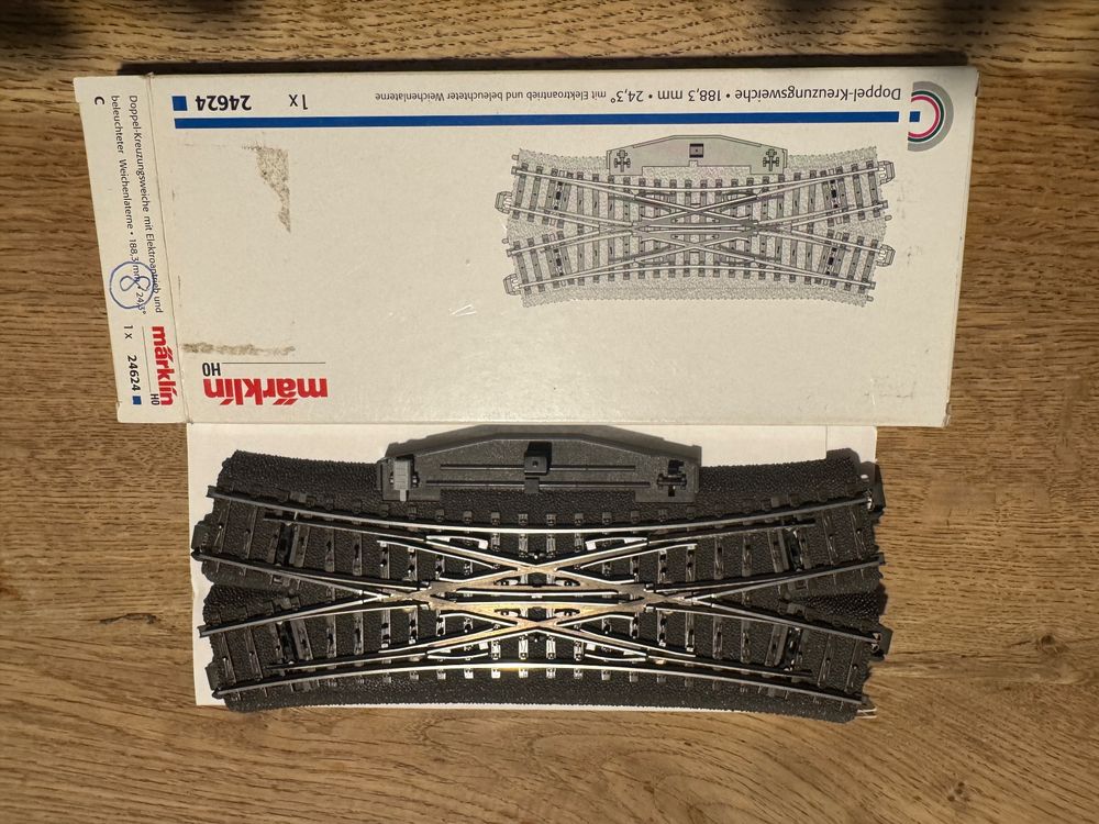 1Stk. Märklin 24624 Doppelkreuzweiche + Antrieb und Decoder (Gebraucht ...