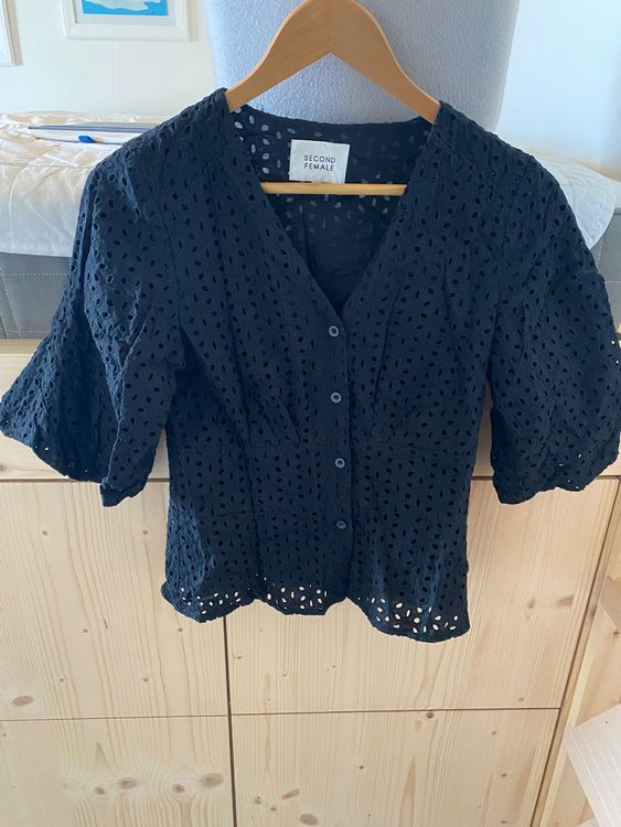 Second Female Bluse Gr. S schwarz Lochmuster Baumwolle So... (Gebraucht ...