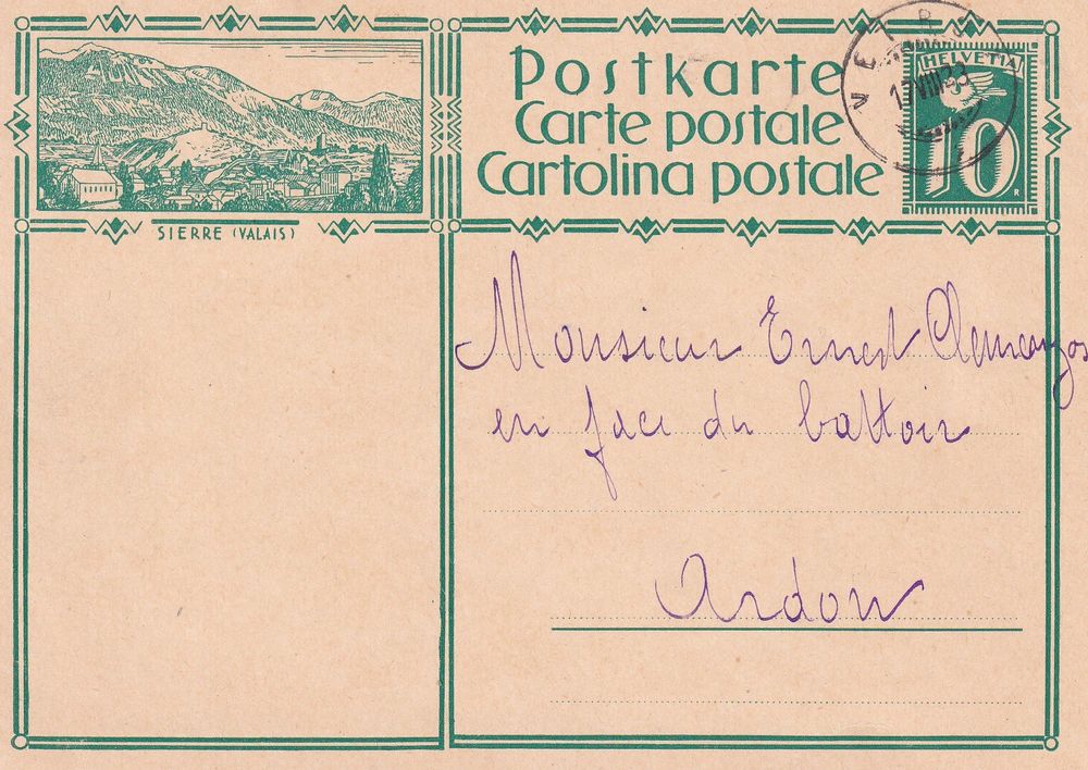 Carte postale / Postkarte / Cartolina postale (Gebraucht) in Orvin für ...