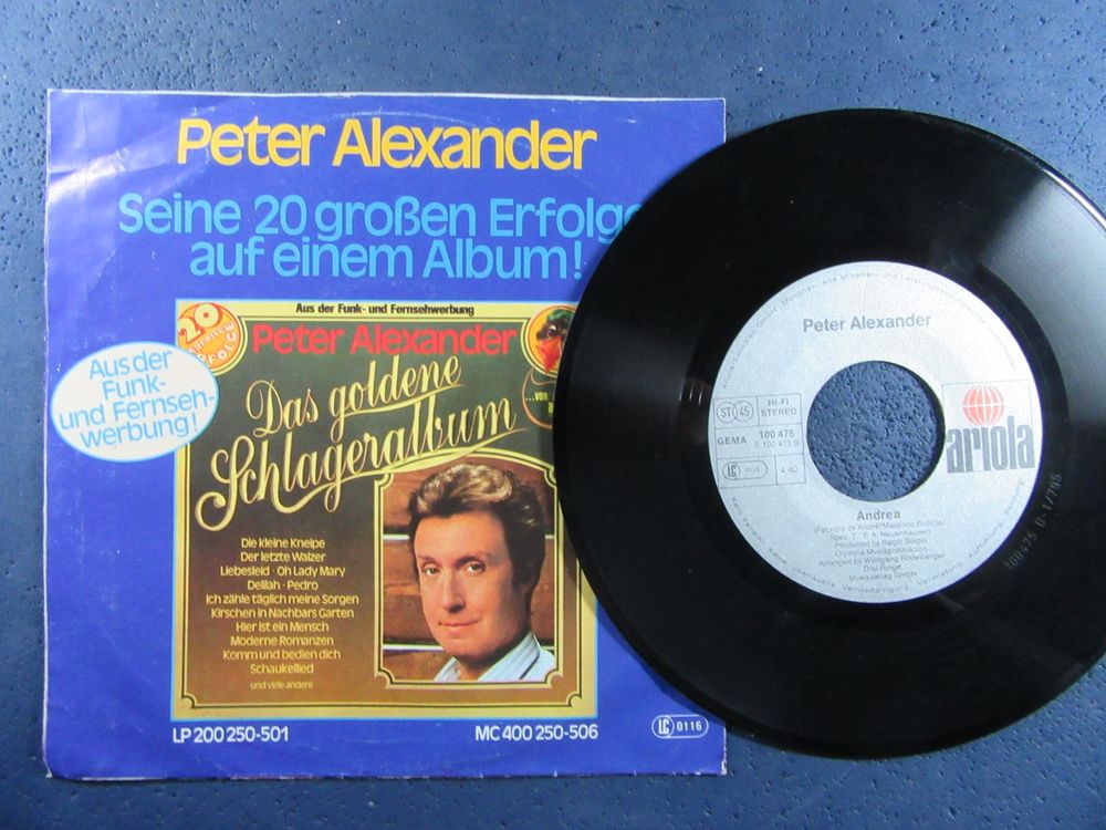 PETER ALEXANDER 7"SINGEL 45T UND MANCHMAL WEINST DU SICHER (Gebraucht ...