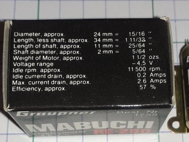 Mabuchi RE-280 Graupner 1755 (1 Stück) (Neu und originalverpackt) in ...
