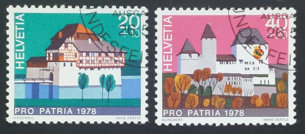 1978 Pro Patria B178-B179 ʘ ET Stempel, gummiert (Neu (gemäss Beschreibung)) in für CHF 1 – mit ...