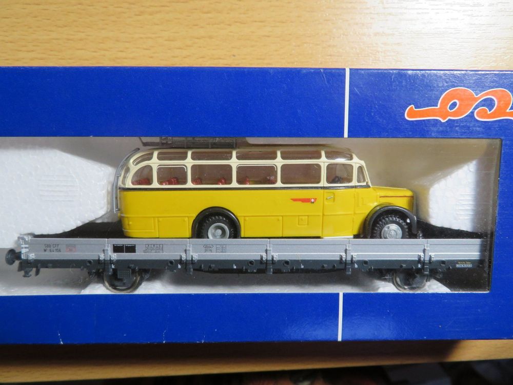 66683 Roco HO sbb Niederbord mit PTT Bus | Kaufen auf Ricardo