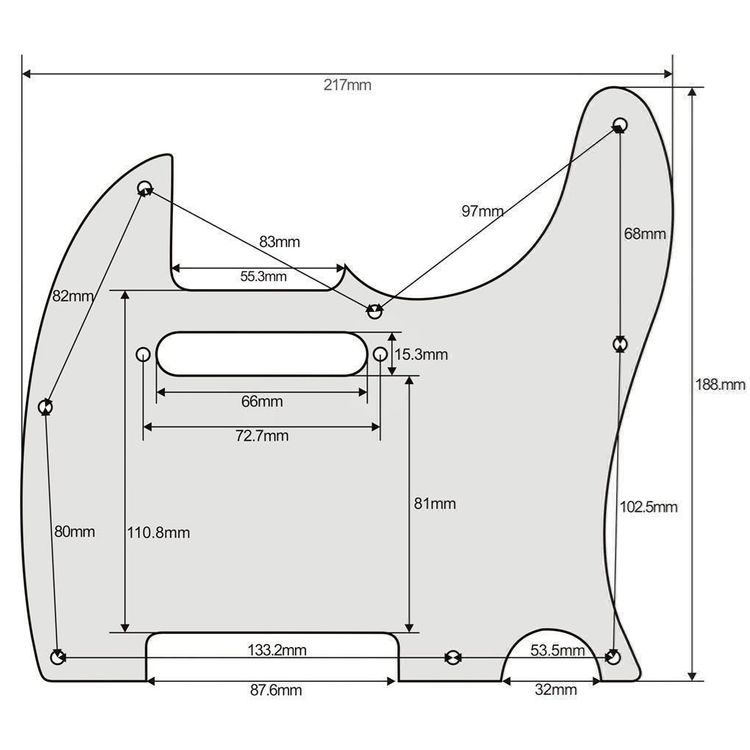 Pickguard Schlagbrett Scratchplate f. Fender Telecaster 4Ply (Neu und ...